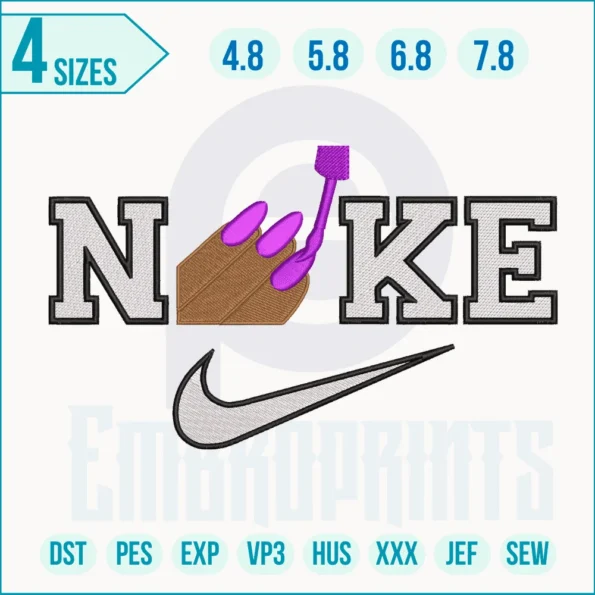 Nike x Nails Machine Embroidery Designs - EmbroPrints