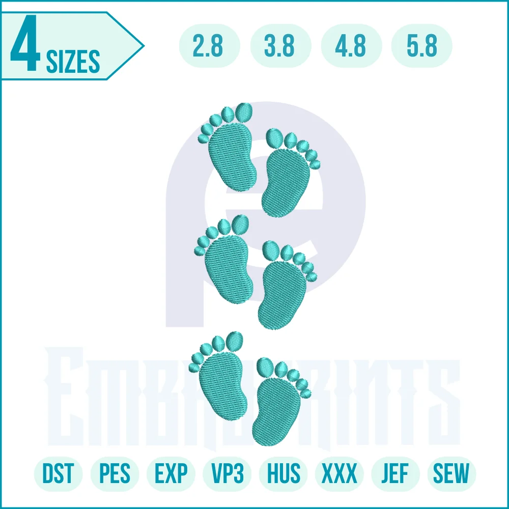 Baby footprint embroidery design - EmbroPrints